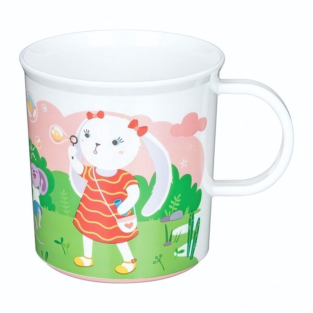 Детская кружка с розовым декором и нескользящим дном, 200 мл, безопасная для малышей