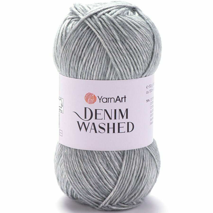 Пряжа Yarnart DENIM WASHED 908 серый (10 мотков)