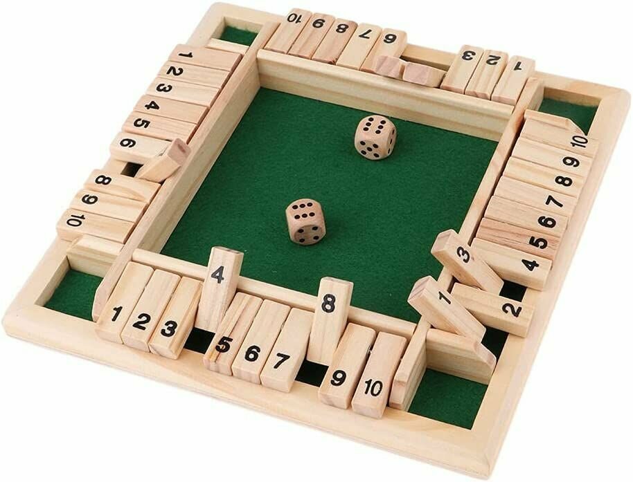 Настольная игра "Закрой коробку" (Shut The Box) для развития математики у детей 4-7 лет