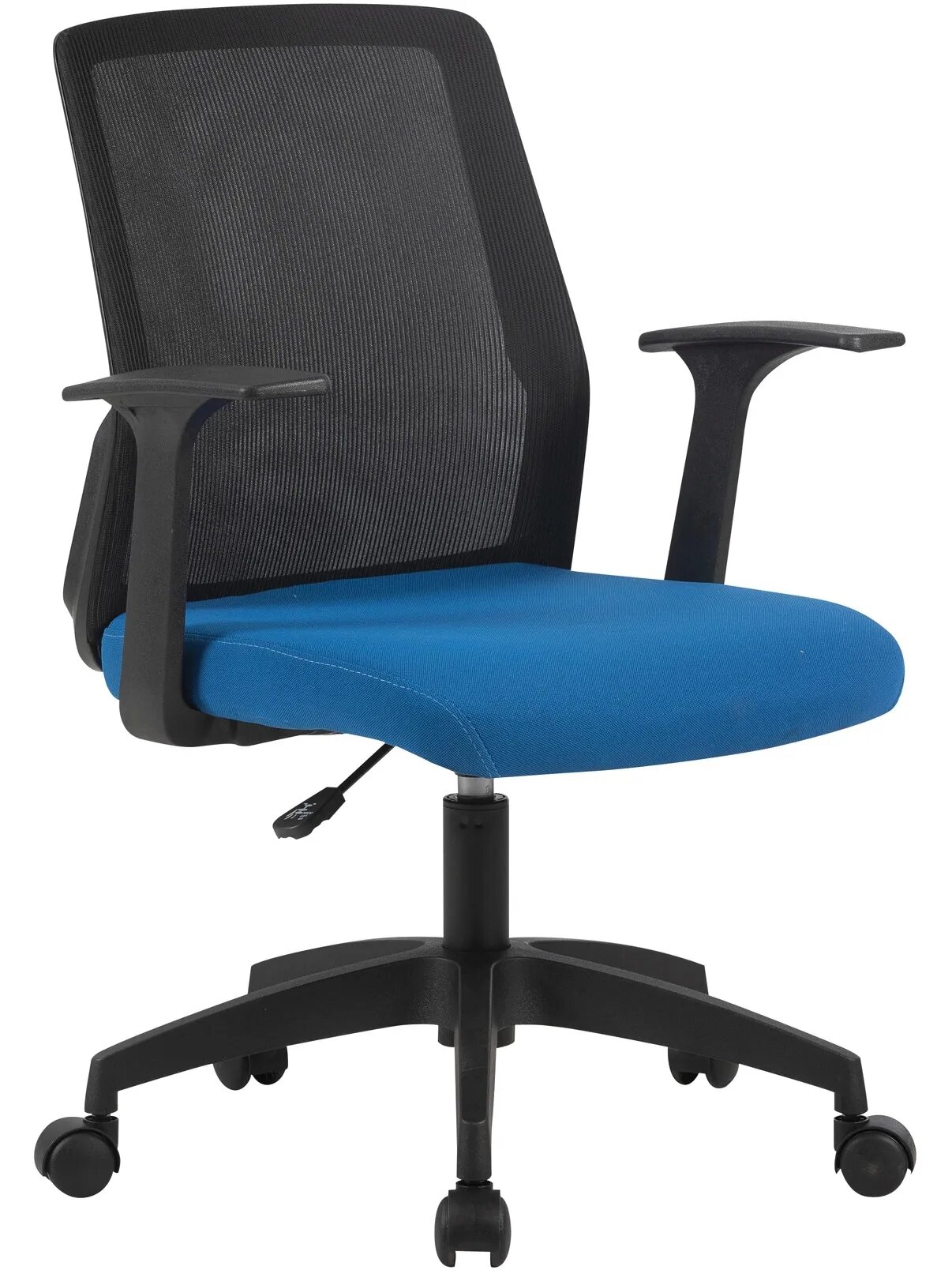 Кресло Cactus CS-MC222-BKBL черный низк. спин. крестов. пластик черный