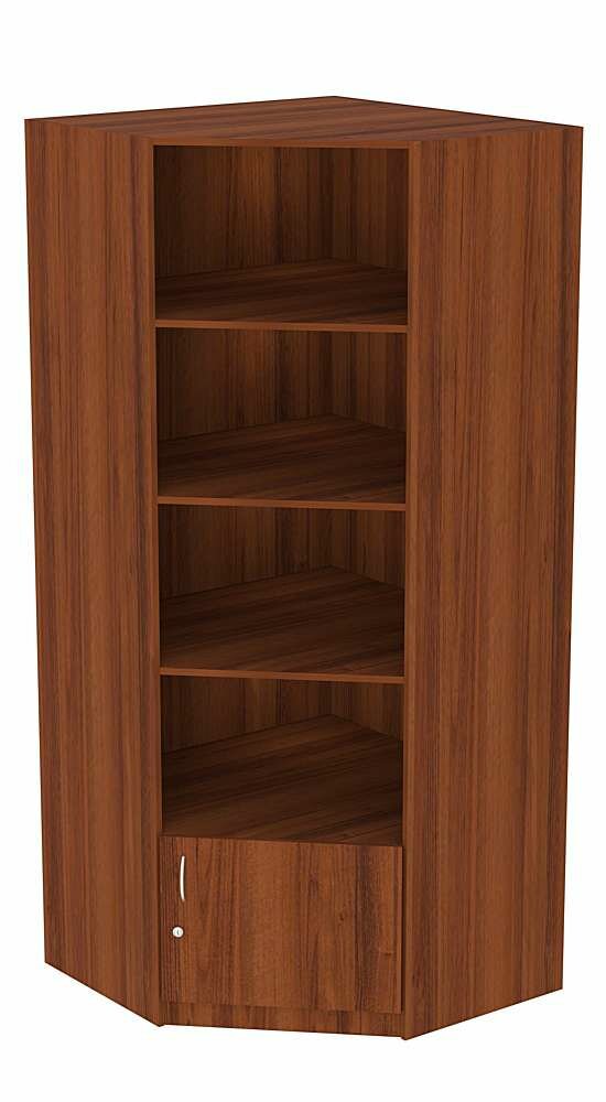Стеллаж угловой из ДСП серии Эконом №5-5 (торец 500 мм) с дверкой 410 мм, Орех