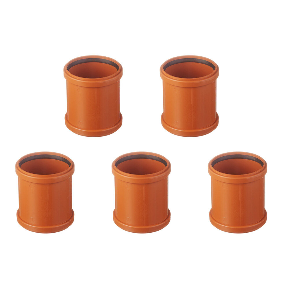 Муфта d110 мм пластиковая ремонтная для наружной канализации (5 шт.)
