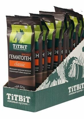 TitBit Лакомство для собак Гематоген мясной classic 35г(10шт)