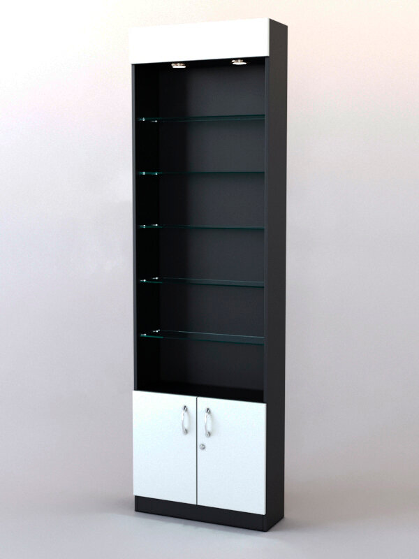 Стеллаж "шалость" №1-1-600 (задняя стенка ДВП), Черный + Белый