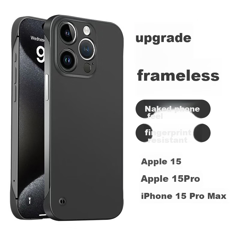 POZZO Ultra-Thin Matte Case for Apple IPhone 15 Pro, Borderless Simple Shockproof Heat Dissipation Phone Cover for Men And Women, Trendy [Night Sky Black]