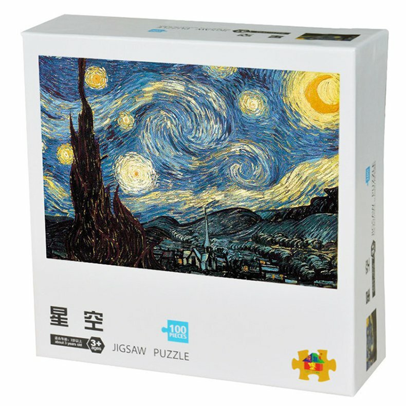 Детская головоломка Всемирно известная картина Украшение дома Коллекционная головоломка Пейзаж Звездная ночь головоломка
