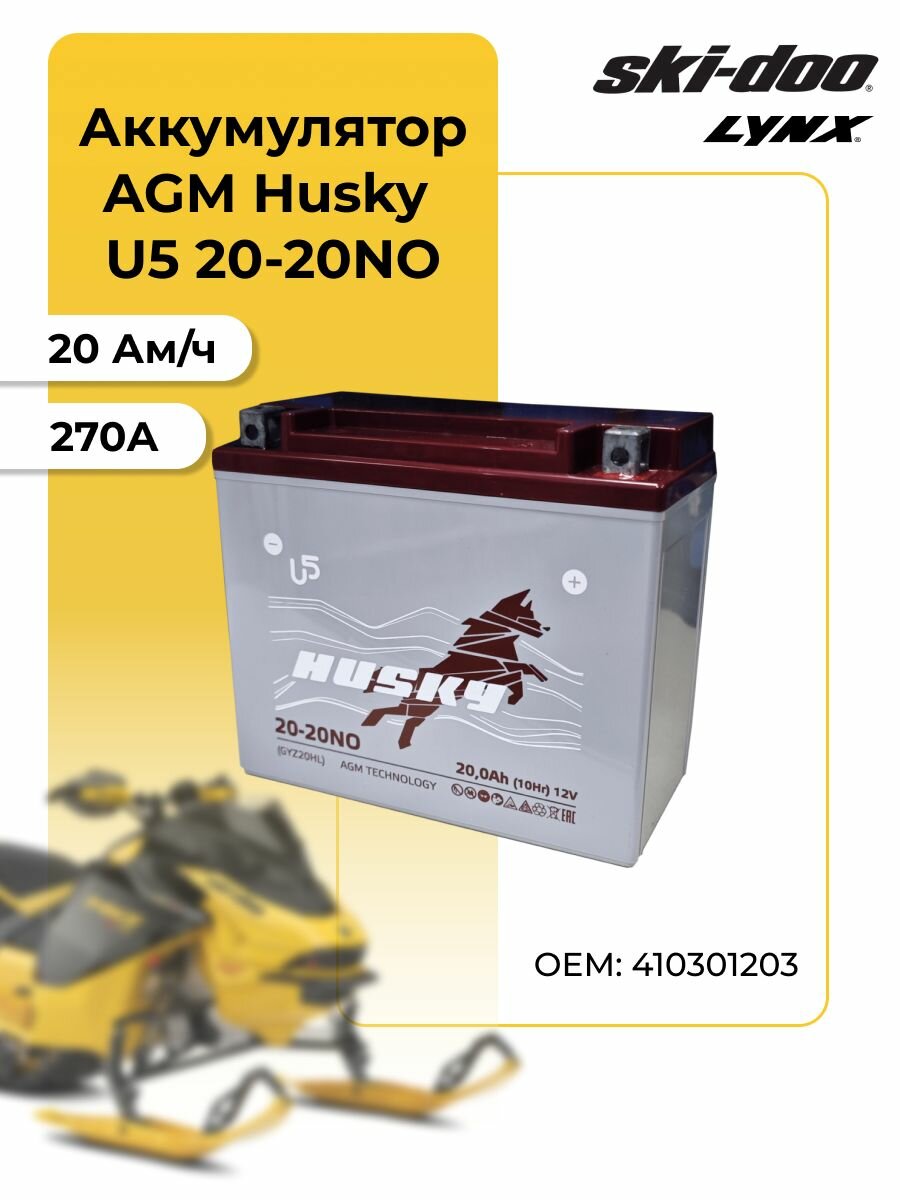 Аккумулятор 12V - 20 А/ч "HUSKY AGM" (GYZ20HL)