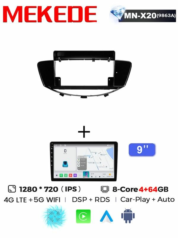 Магнитола 9" Mekede MN X20 Pro 4/64 Gb Subaru Tribeca WX W10 2004-2014 carplay
