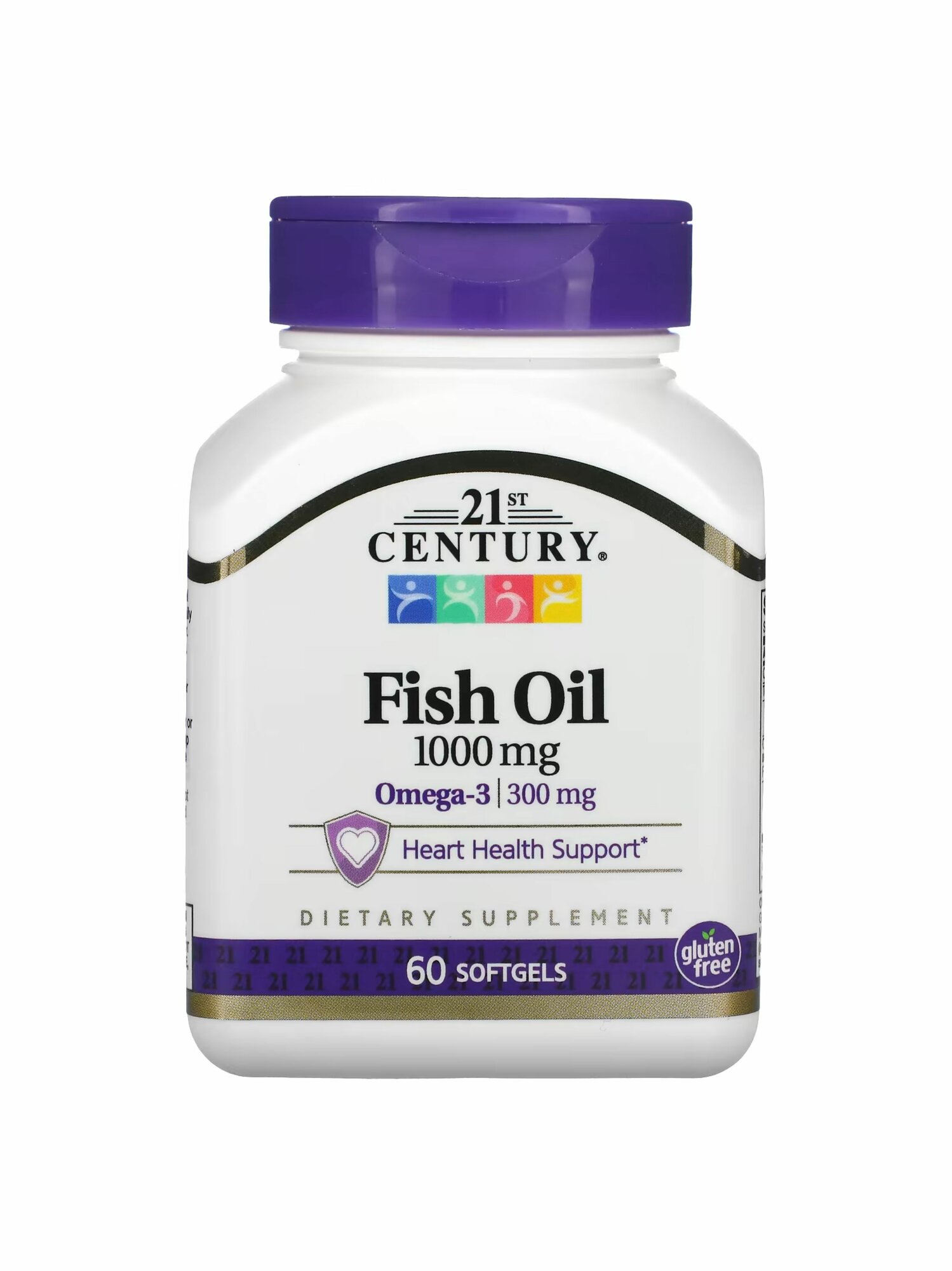 21 st Century Fish Oil, Рыбий жир 1000 мг Омега-3 - 60 мягких желатиновых капсул