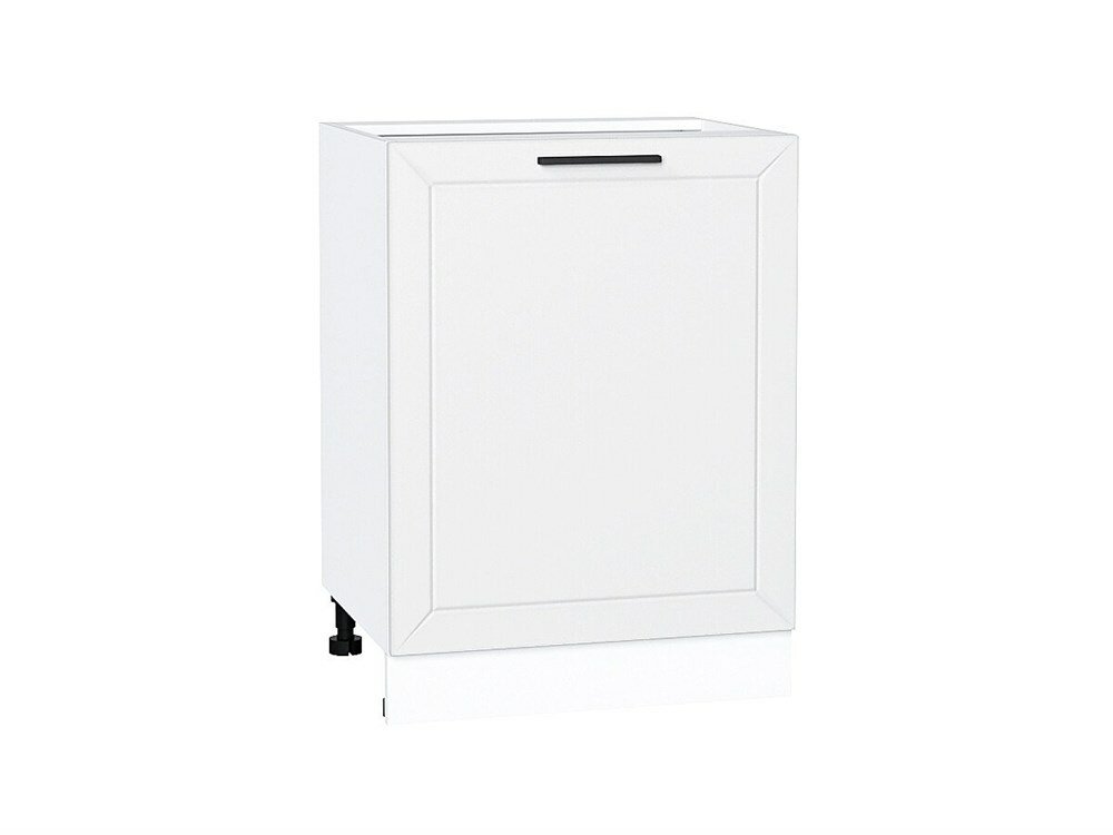 VVT Шкаф нижний с 1-ой дверцей Глетчер Белый, Айленд Силк, 600 В*Ш*Г 816*600*478, фасад МДФ Айленд Силк, корпус Белый Айленд Силк