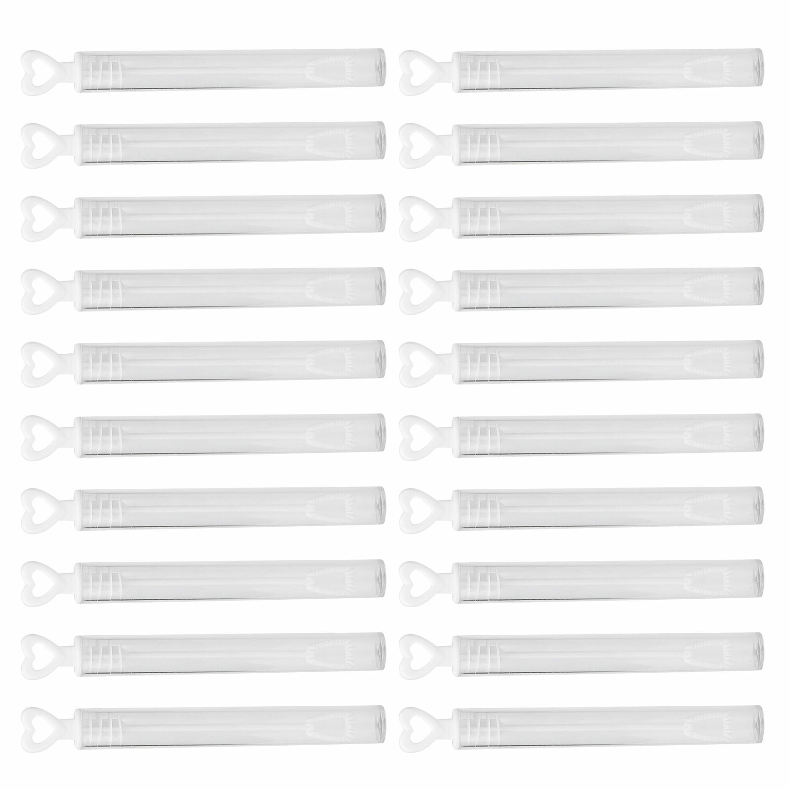 20 трубок для мыльных пузырей, украшение для вечеринки, сердце, белый.