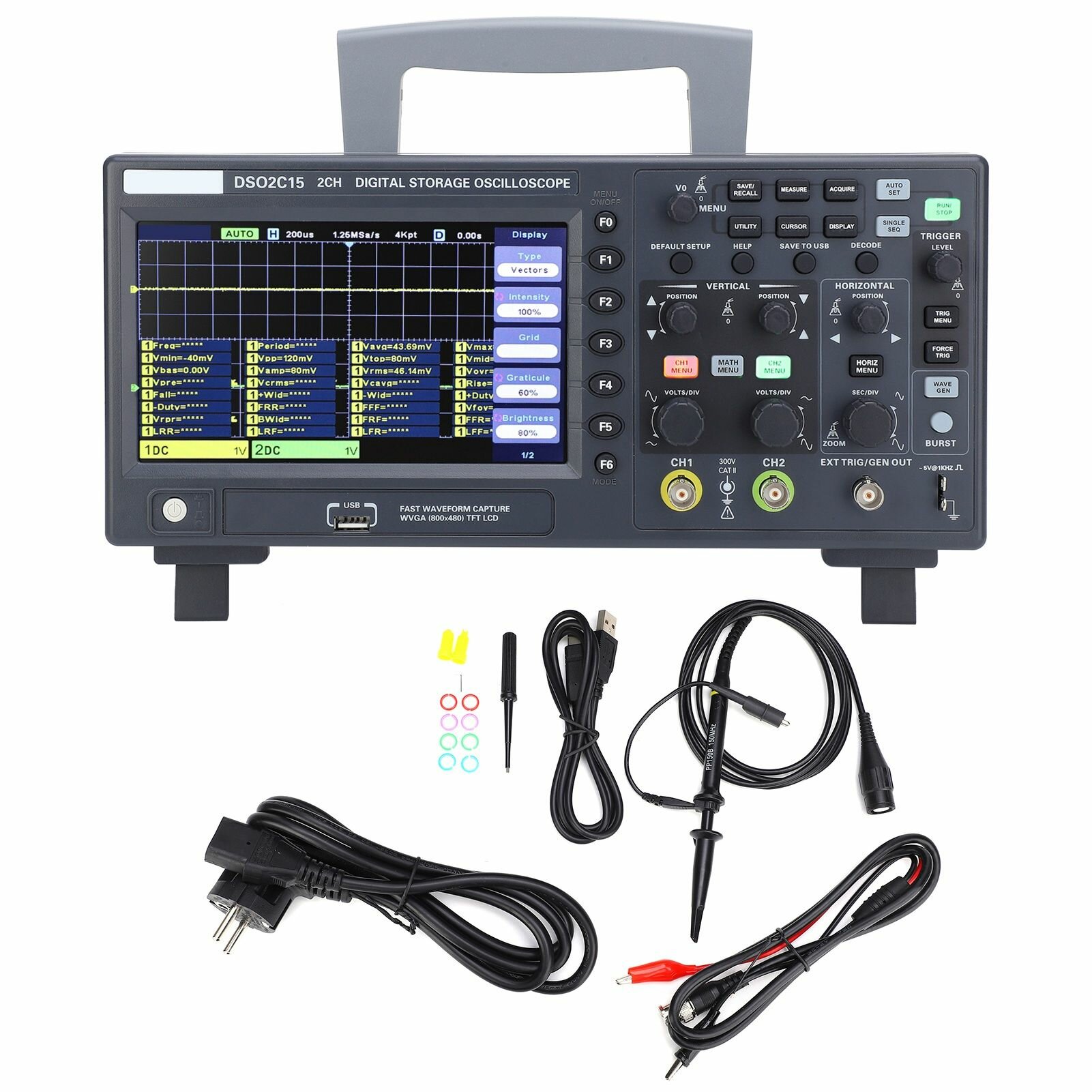 Цифровой осциллограф DSO2C15, 150 МГц, 1GSa/s