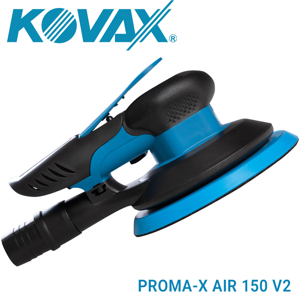 Машинка шлифовальная пневматическая ход 5мм PROMA-X AIR 150 V2, подошва 150мм, с пылетводом KOVAX