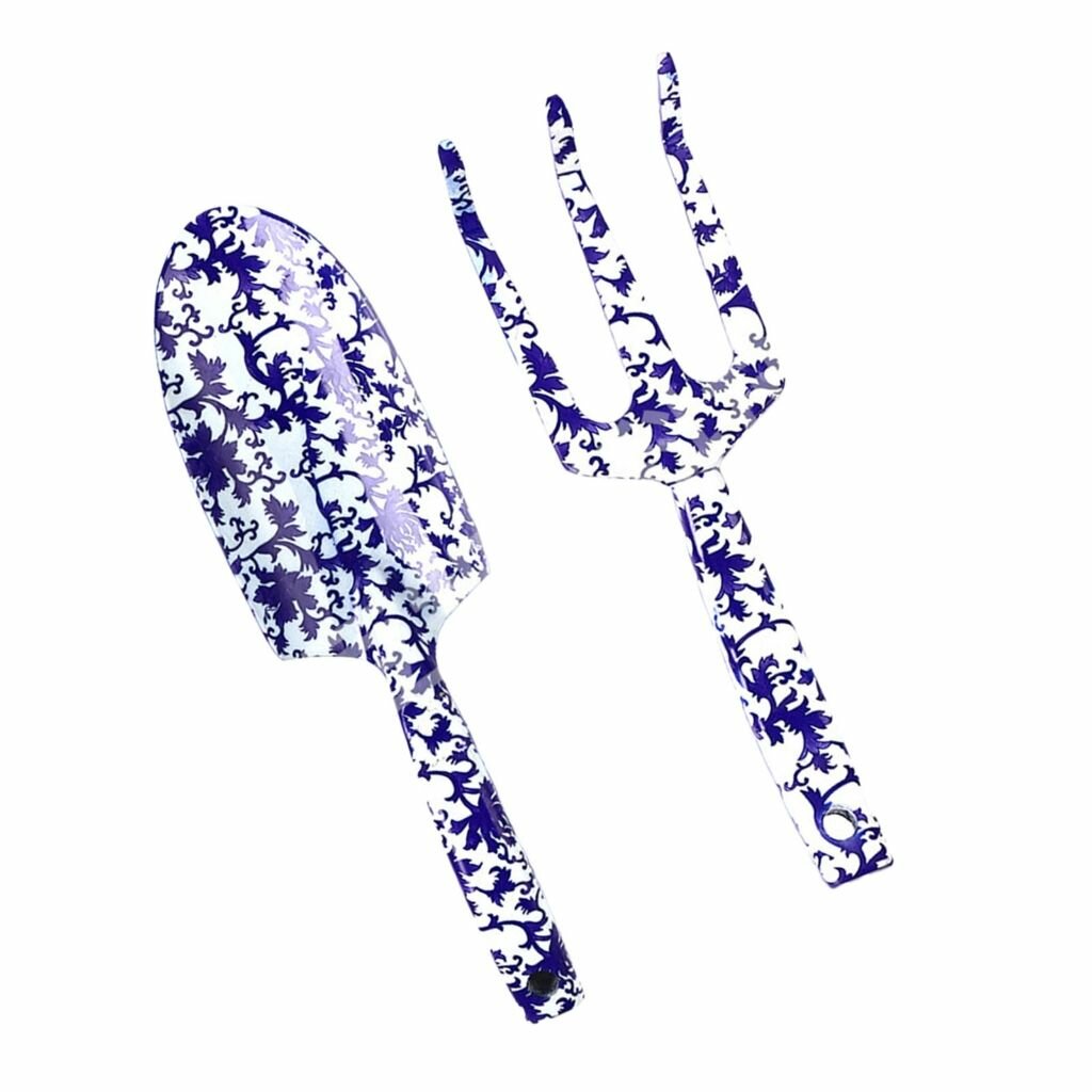 (1 комплект) Два печатных набора из нержавеющей стали для смешивания садовых инструментов - фиолетовый