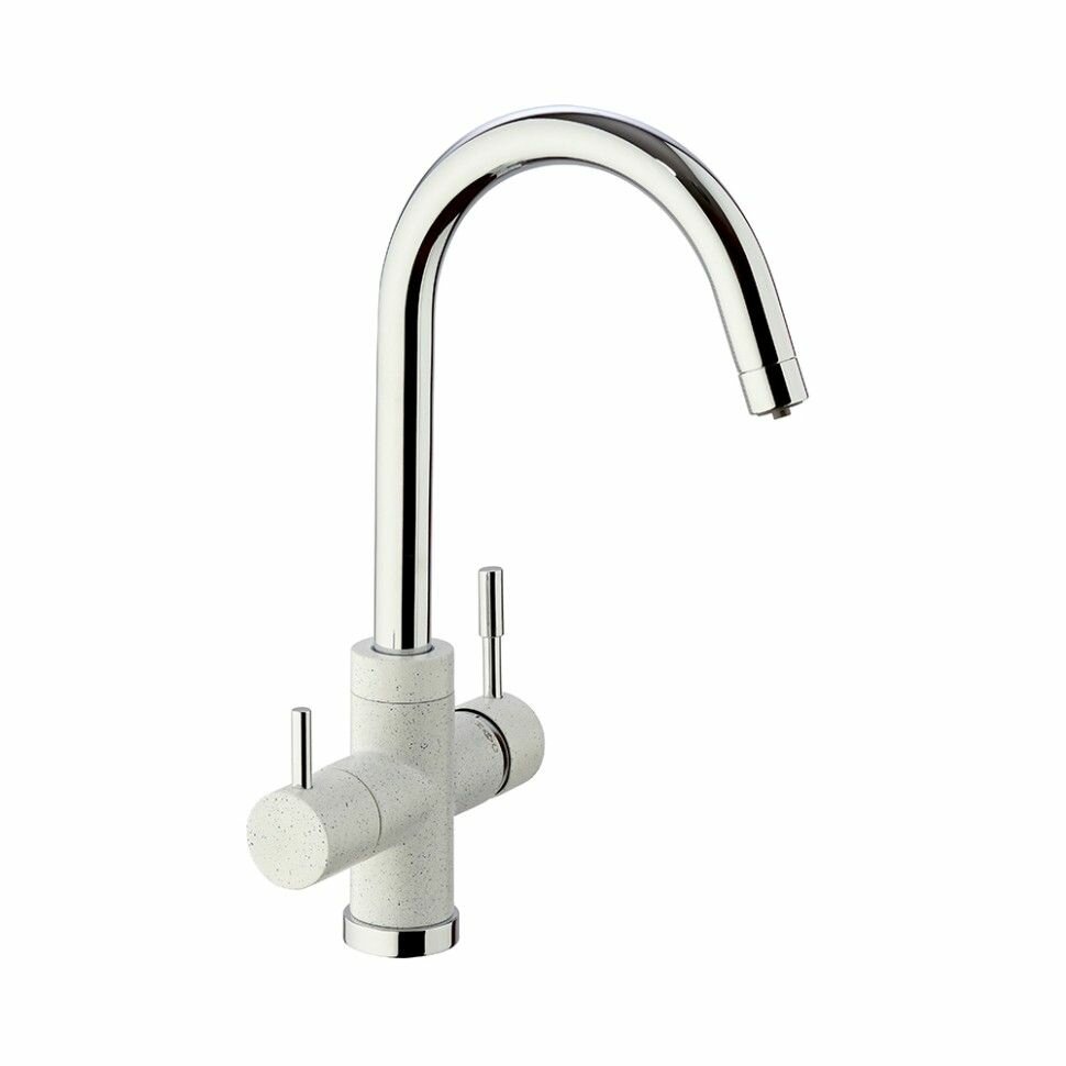 Смеситель для кухни на 3 воды, Paini Cox, ULTRAWHITE 78HL90HL64AH3CYCR3CFV1AA1LCP2KMLM, белый матовый