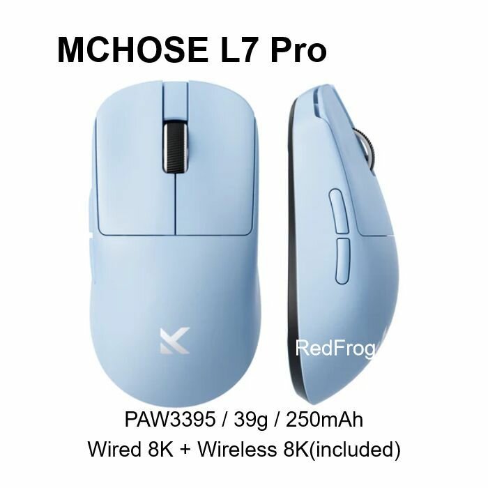 Мышь MCHOSE "L7 Pro", беспроводная, Bluetooth/USB Type-C/радиоканал, 26000dpi — фото 1