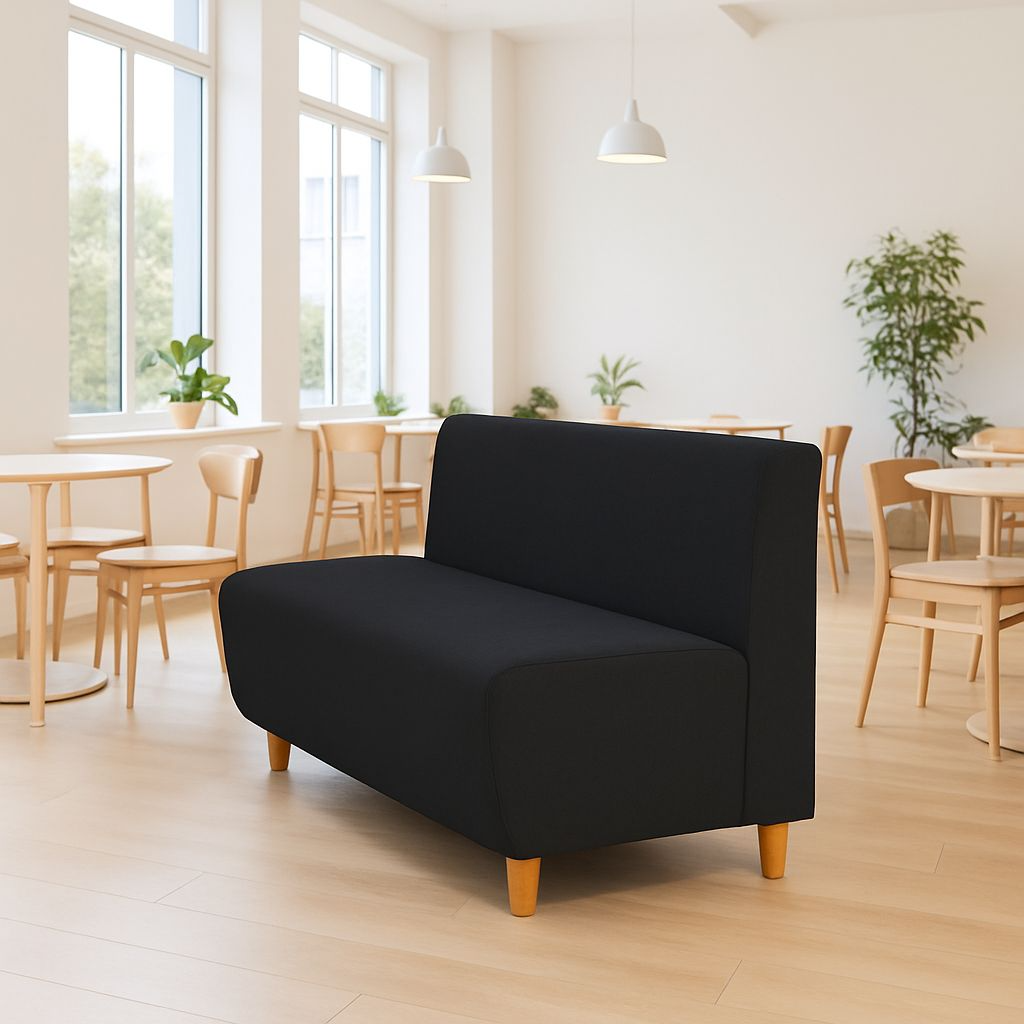 Диван "Слим", прямой, без подлокотников, велюр, черный, 200х65х85см