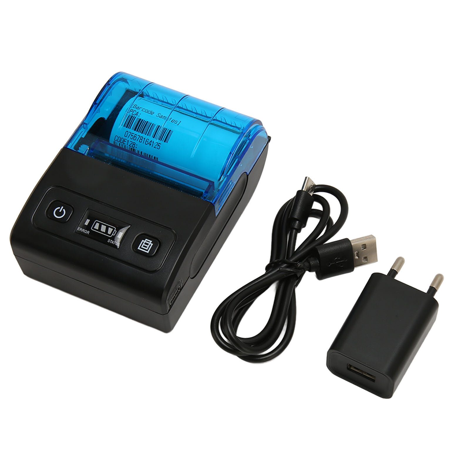 Портативный тепловой принтер Многофункциональный Bluetooth 4.0 58 мм мини -принтер тепловой квитанции для магазина ресторанного бизнеса Eu Plug
