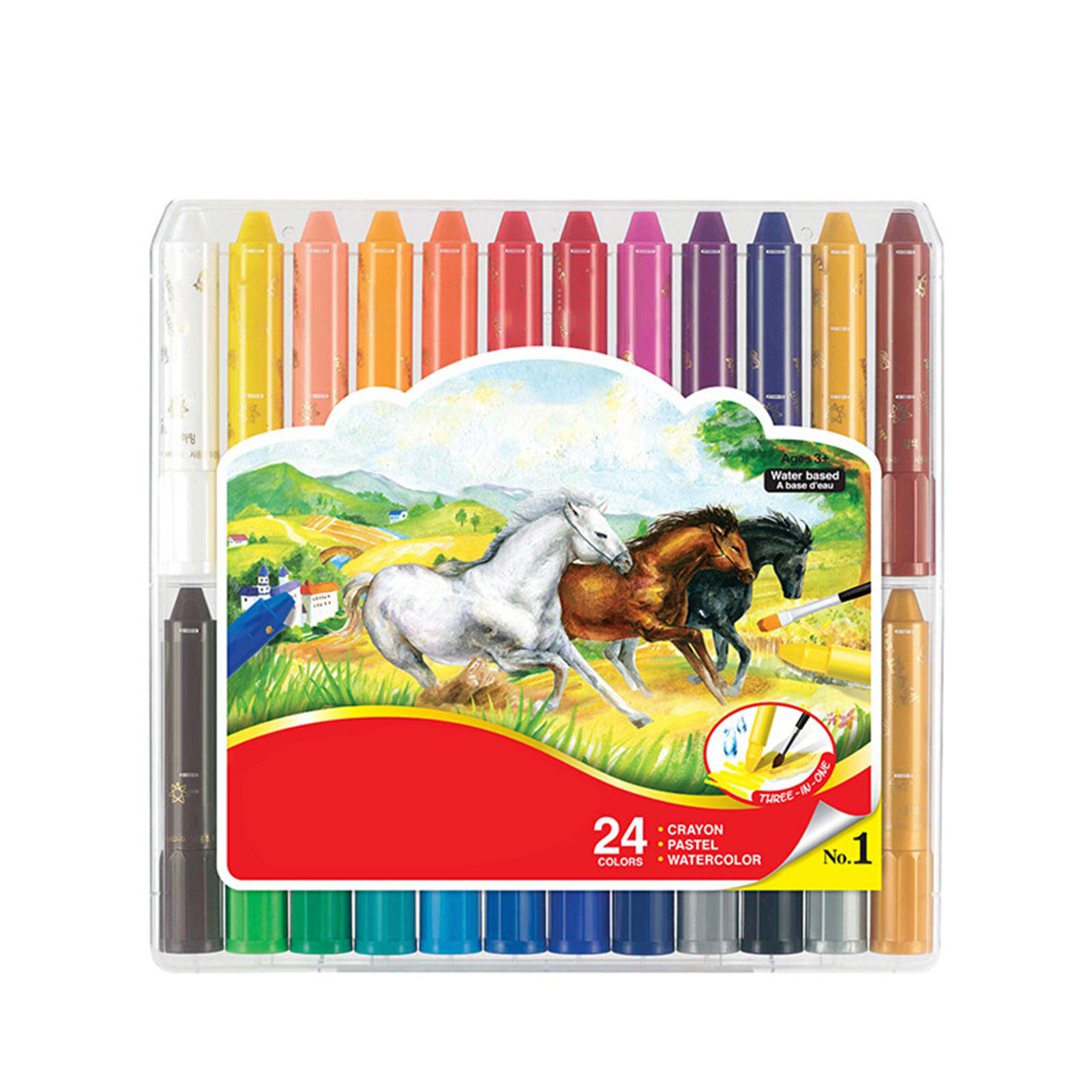 Моющиеся вращающиеся мелки для рисования 24 цвета