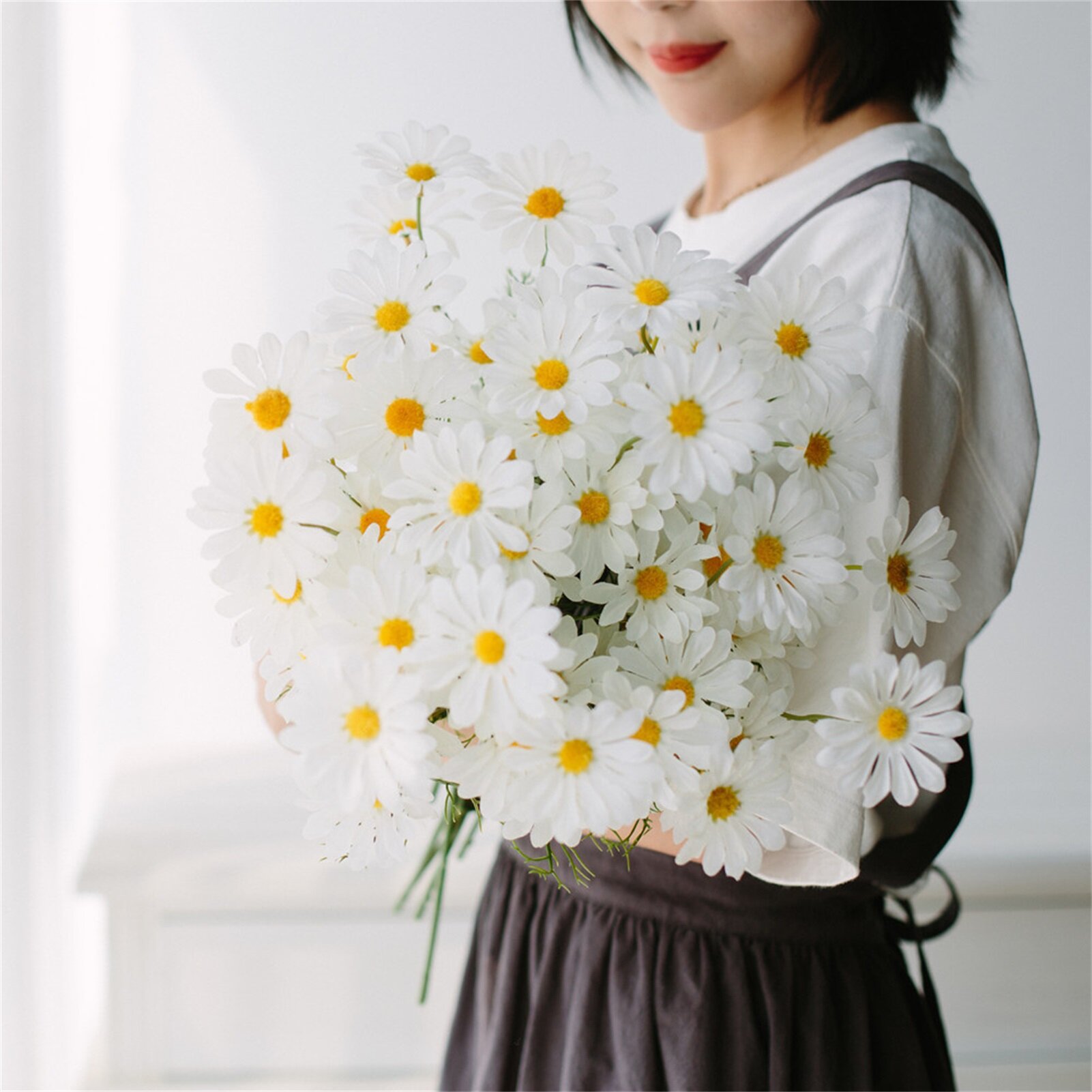 Искусственная ромашка шелковая пластиковая пластиковая мягкая уборка.