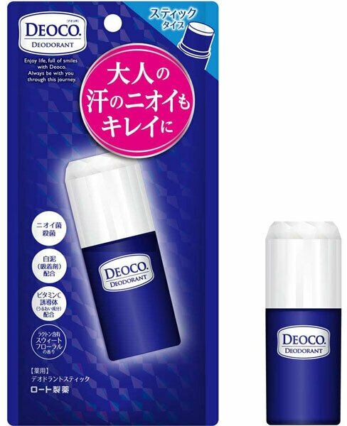 ROHTO Deoco Medicated Deodorant Stick / Твердый лечебный дезодорант против возрастного запаха / Япония