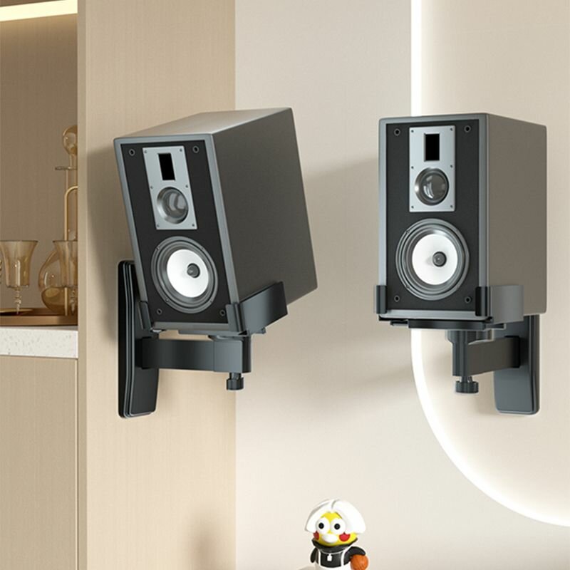 Кронштейн для колонок настенный (чёрный)/ Крепление для колонок/ (Комплект 2 шт)-ROMIKY