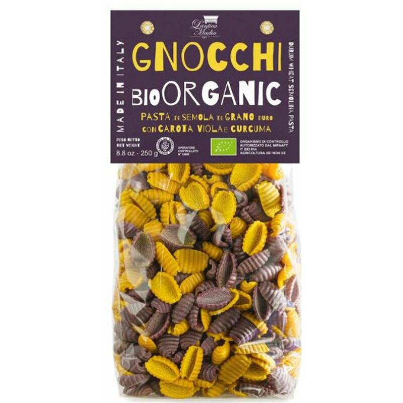 Ньокки с куркумой и фиолетовой морковью БИО из твердых сортов пшеницы - L'Antica Madia 250 г