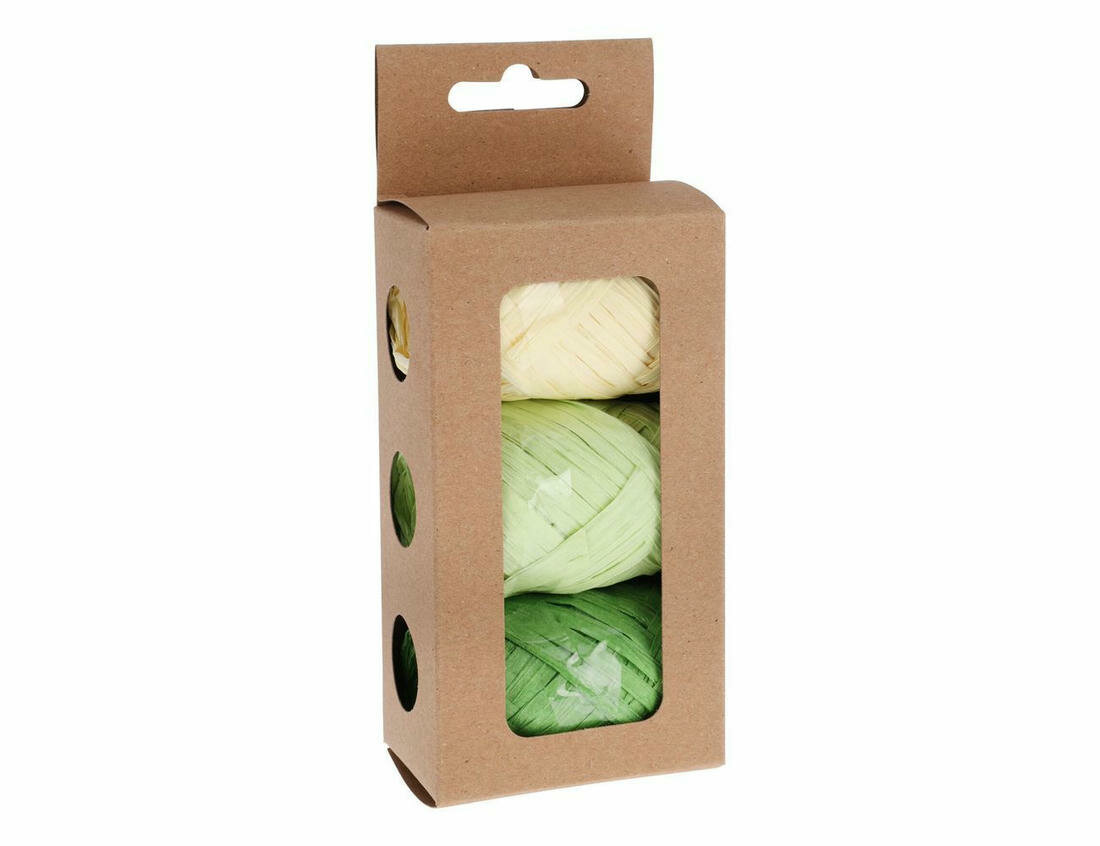 Набор лент для подарочной упаковки, бумага, зелёный, 10 м, 3 шт, Koopman International