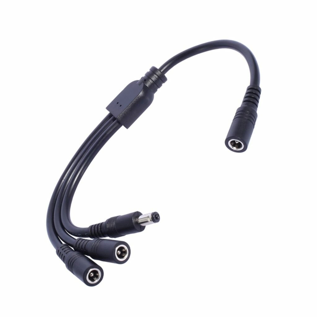 Удлинительный кабель DC5521 с разветвителем 1 на 3 для камер видеонаблюдения, роутеров и светодиодных ламп