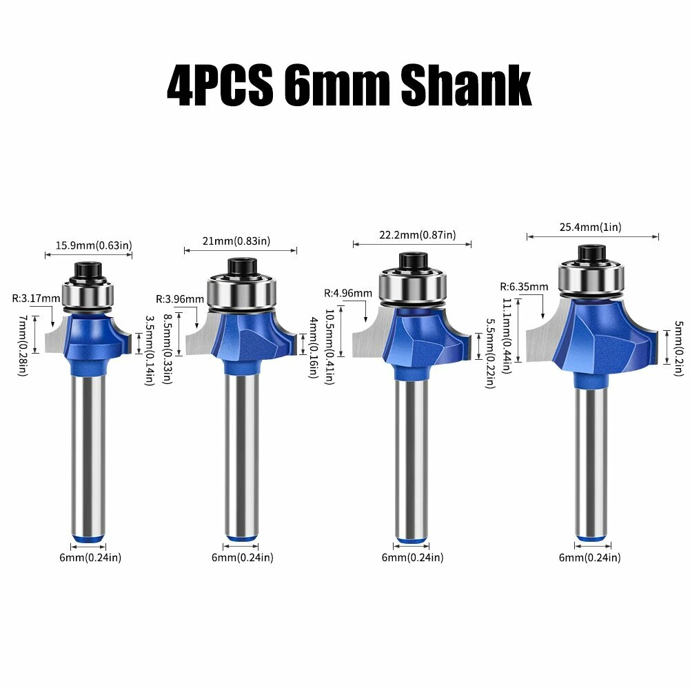 4 фрезы для дерева 6 мм, 4Pcs 6mm Shank