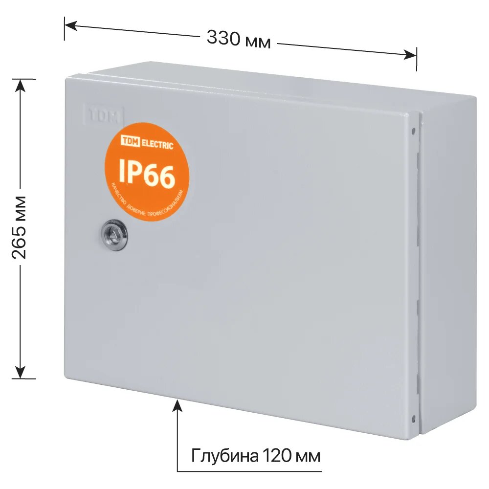 Распределительный навесной щит ЩРН-12 IP66 265х330х120 TDM ELECTRIC SQ0905-0070 — фото 1