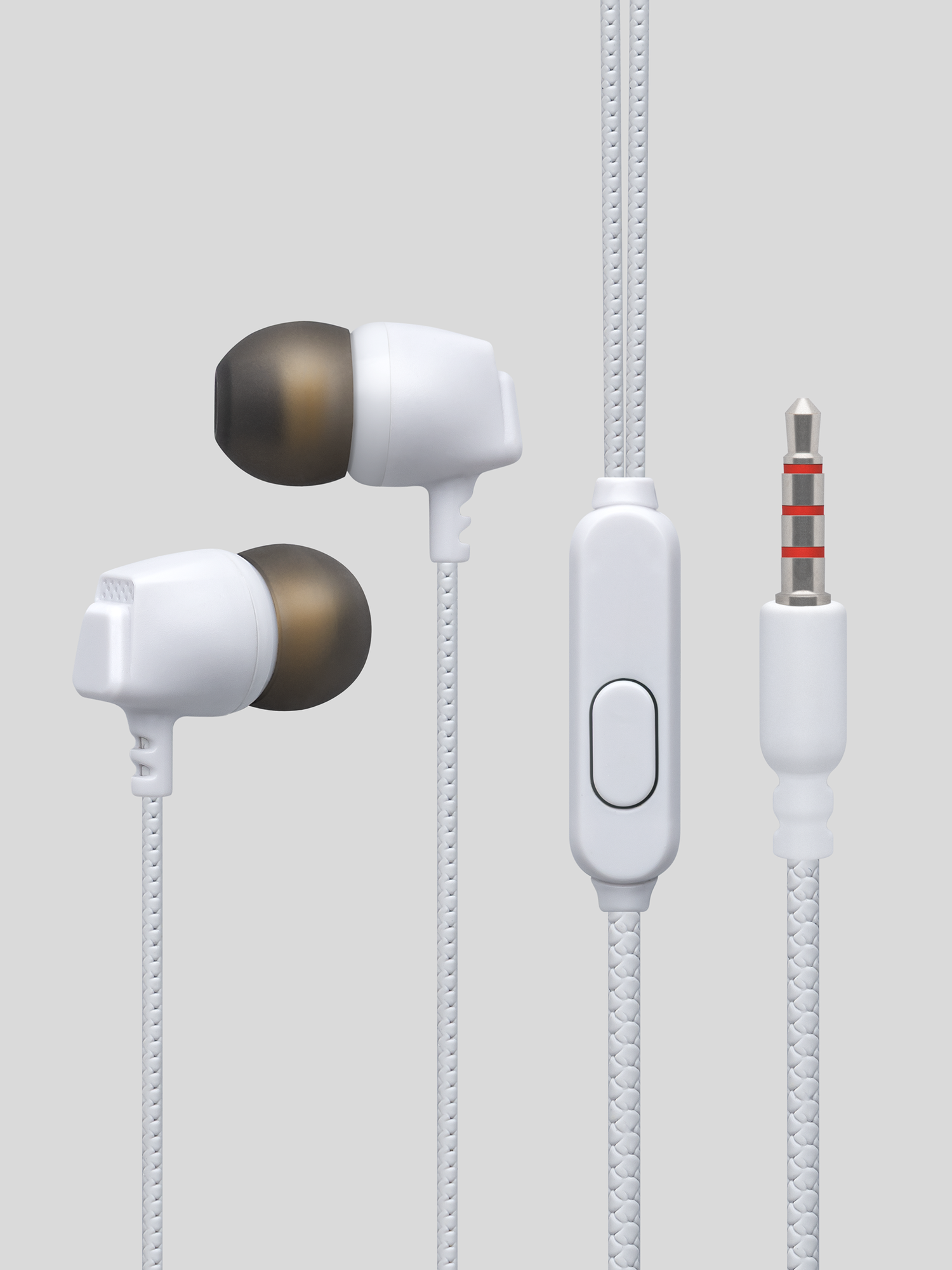 Наушники проводные AW-04 для телефона (iOS/Android) с микрофоном (mini jack 3.5 mm), белый, AXXA 4078