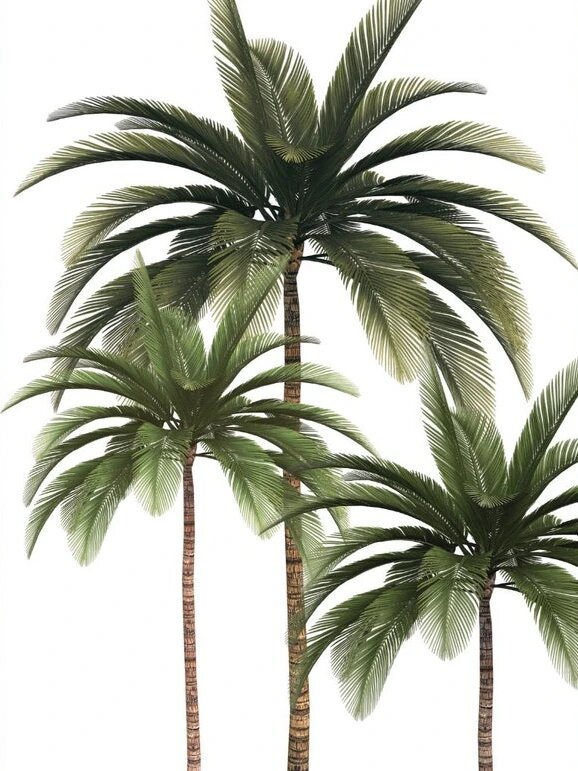 Картина из алмазной мозаики на подрамнике Круглые бриллианты 40х50см "Кокосовая пальма"