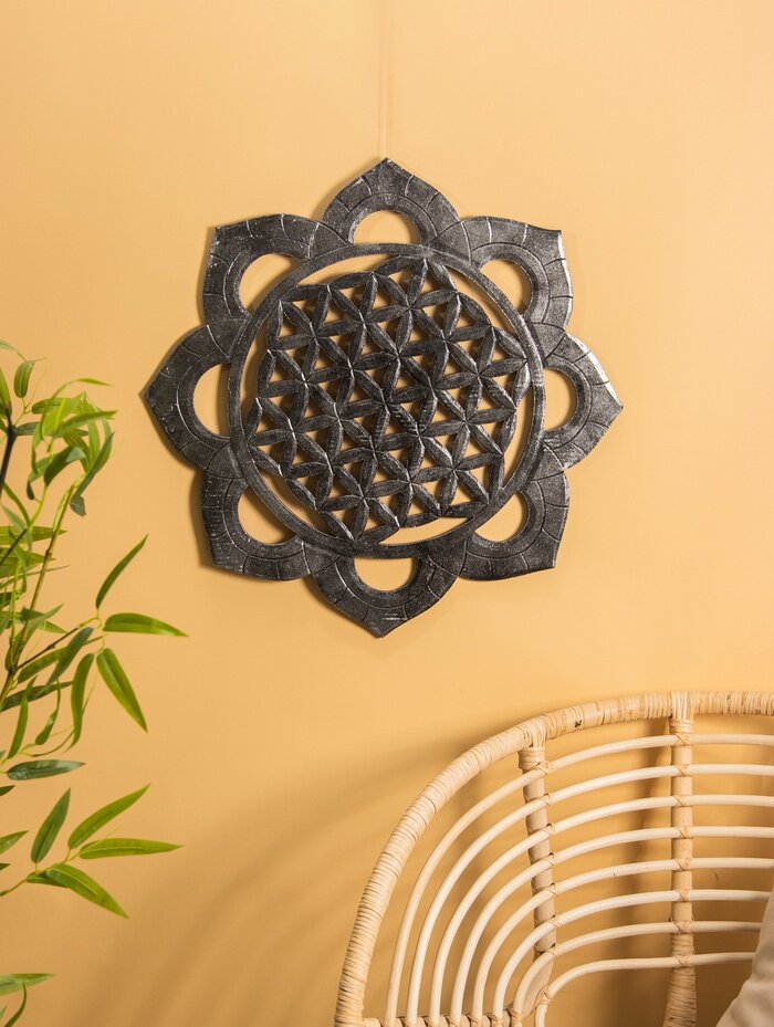 Панно «Подсолнух», 60×60×1 см, МДФ, серебро