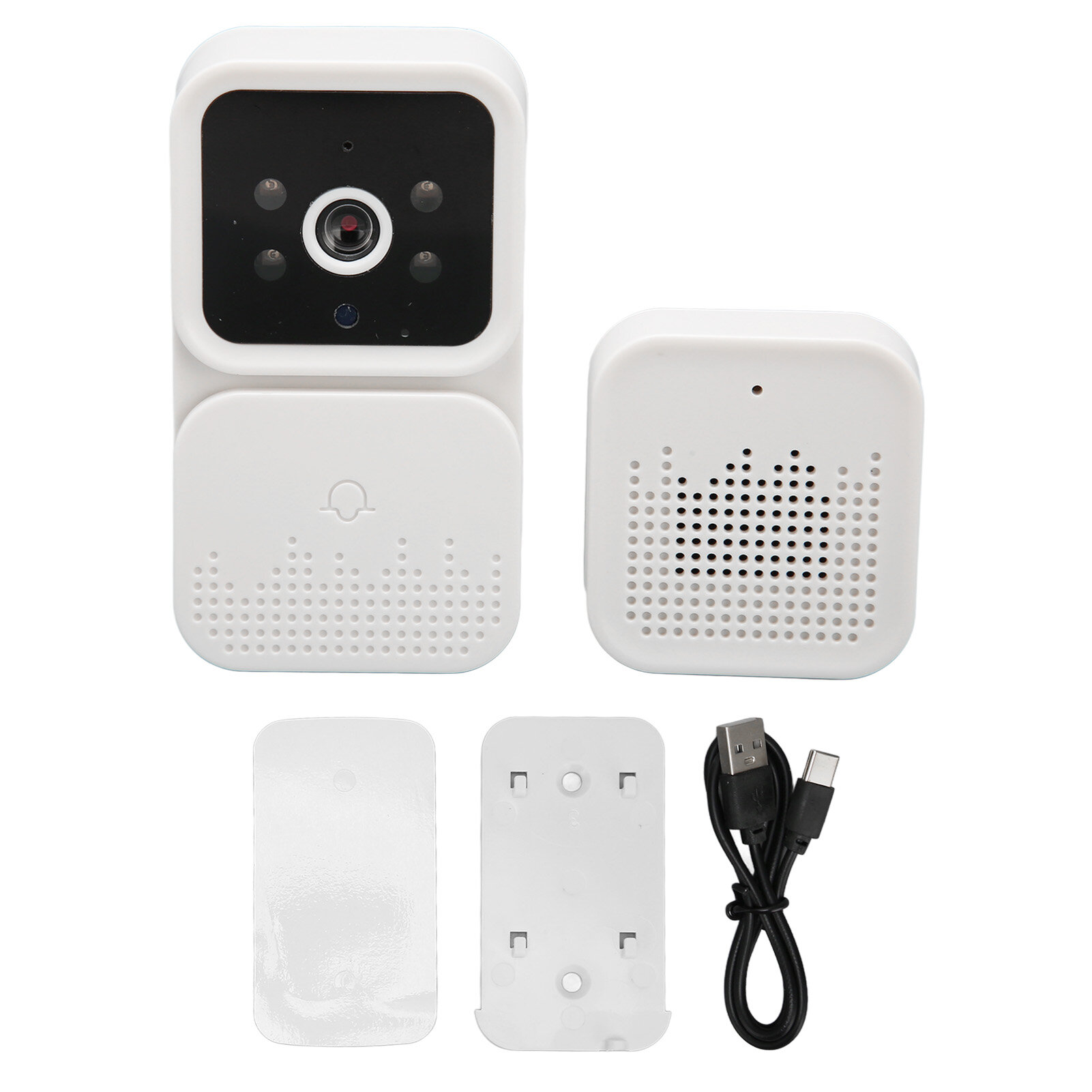 Видеодомофон с дверным звонком беспроводной HD, двусторонняя связь, ночное видение, мгновенные уведомления