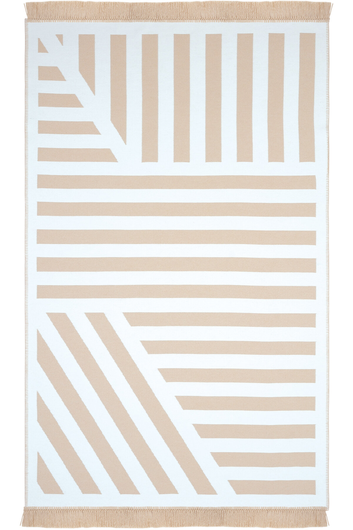 Ковер Cool Hali Lovely 296A Ковер 80х150 см двусторонний, акриловый с геометрическим орнаментом цвета песчаная гармония (бежевый, ванильный)