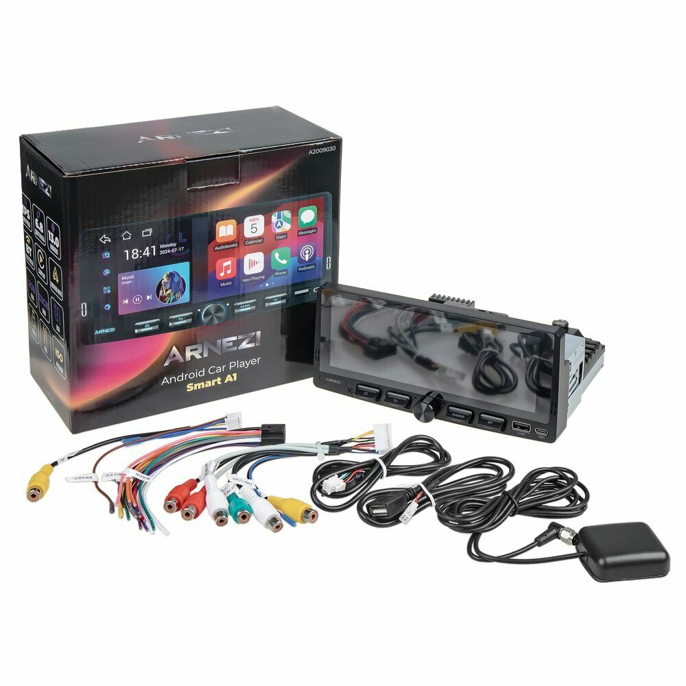 Автомагнитола 1Din с поддержкой Андроид Авто Android Auto и кар плэй Car Play, 2Gb/32Gb A2009030 ARNEZI