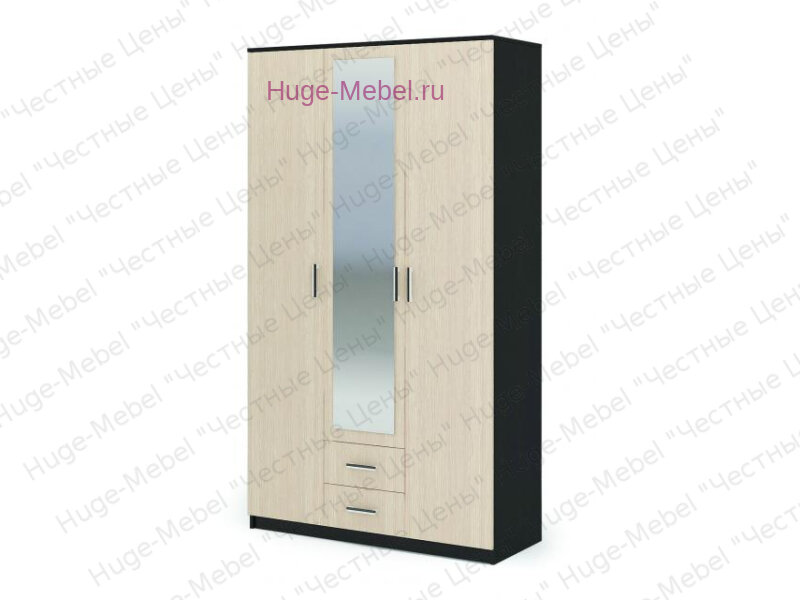 Шкаф 3-х створчатый "Гармония ШК 601" венге Huge Mebel . Ширина 1200 Высота 2200. Шкафы распашные