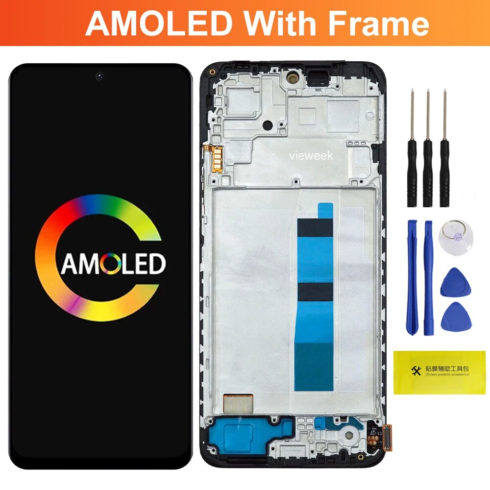 Note12 4G 23021RAAEG 23021RAA2Y AMOLED Замена экрана для Xiaomi Redmi Note 12 4G ЖК-дисплей Цифровой сенсорный экран в сборе AMOLED With Frame