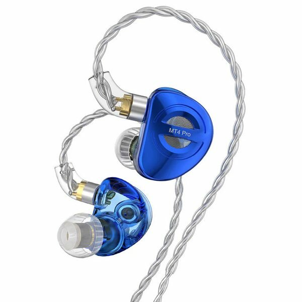 TRN MT4 Pro без микрофона (3.5 мм), синий, проводные наушники