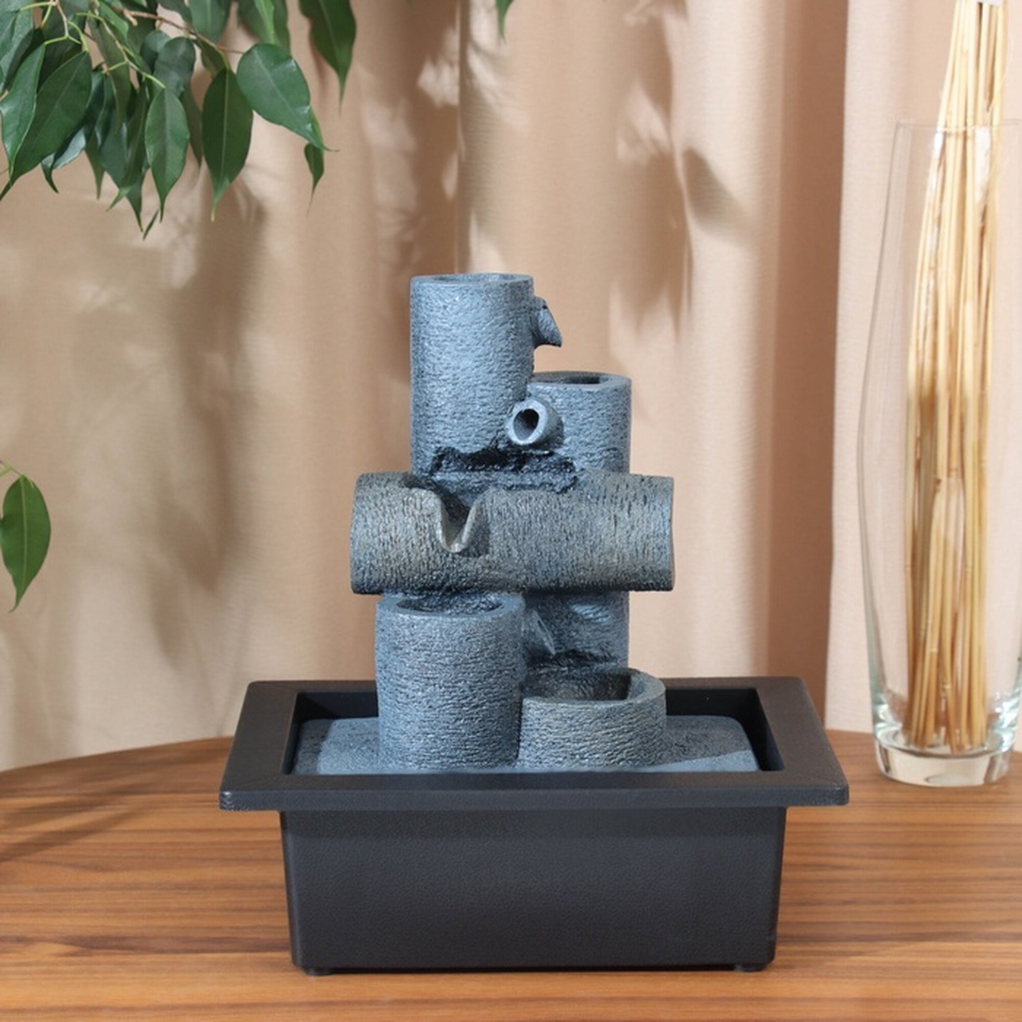 Фонтан настольный «Бернард», 26×23 см, с подсветкой, без шарика