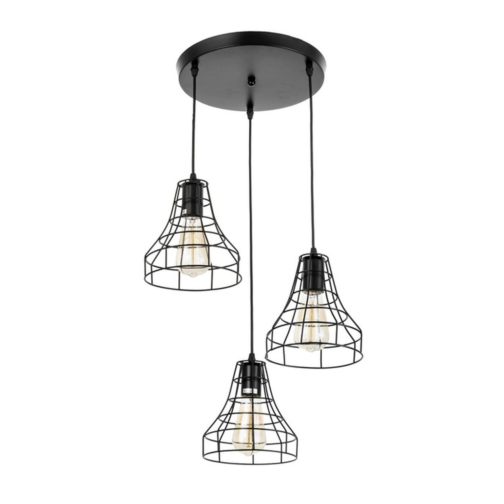 Светильник BayerLux "Кубок", E27, 3 лампы, 120 Вт, IP20, черный