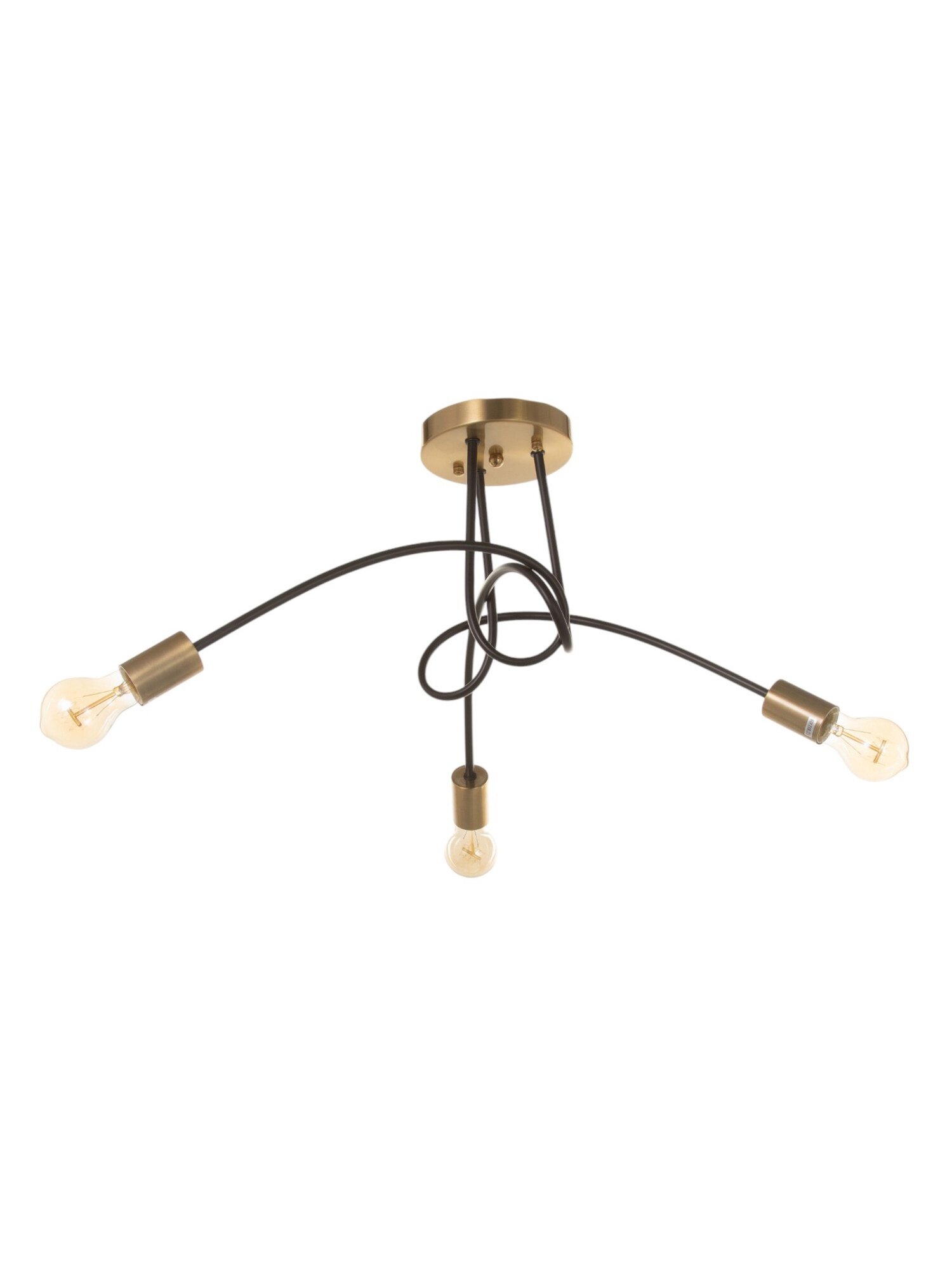 Люстра BayerLux "Узел", E27, 3 лампы, мощность 40 Вт, IP20, металл, черная/латунная