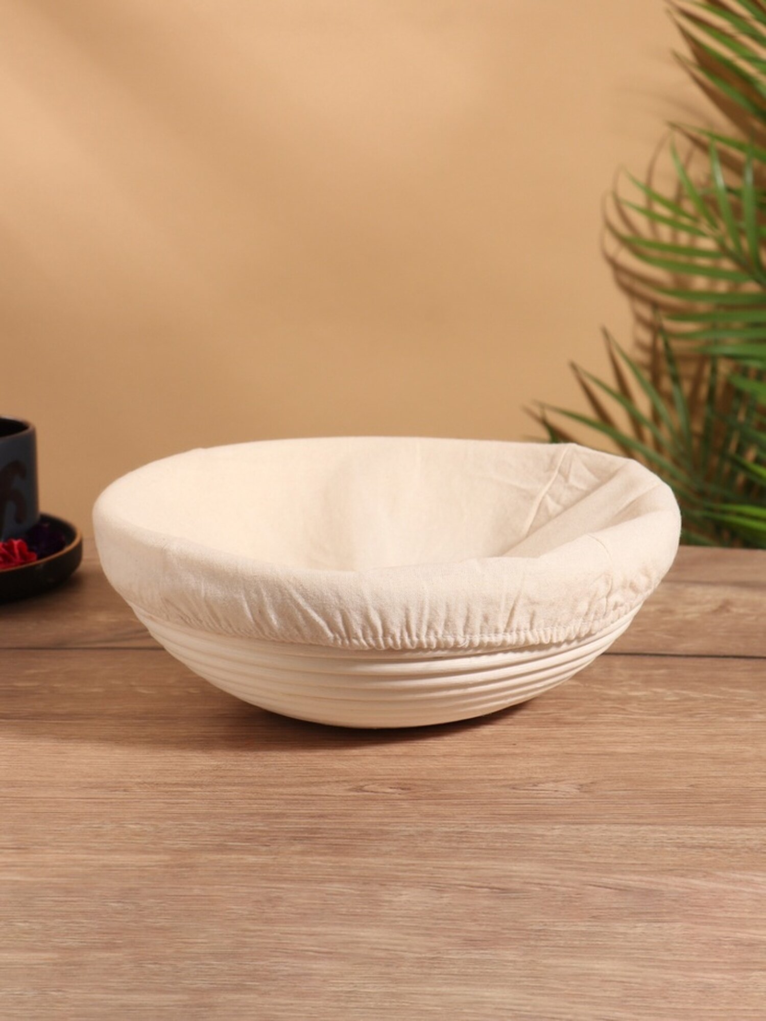 Корзинка Сима-ленд, ротанг, с текстильным подкладом, белая, 25x25x9 см