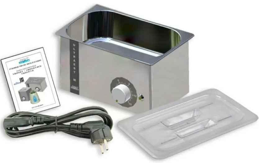 «УльтраЭст-М» ультразвуковая ванна для очистки и дезинфекции инструментов в косметологических и мед. учреждениях. производство ЗАО «Геософт-Дент» (Россия), РУ мед. изделия № ФСР 2007.00048 от 19.09.2013