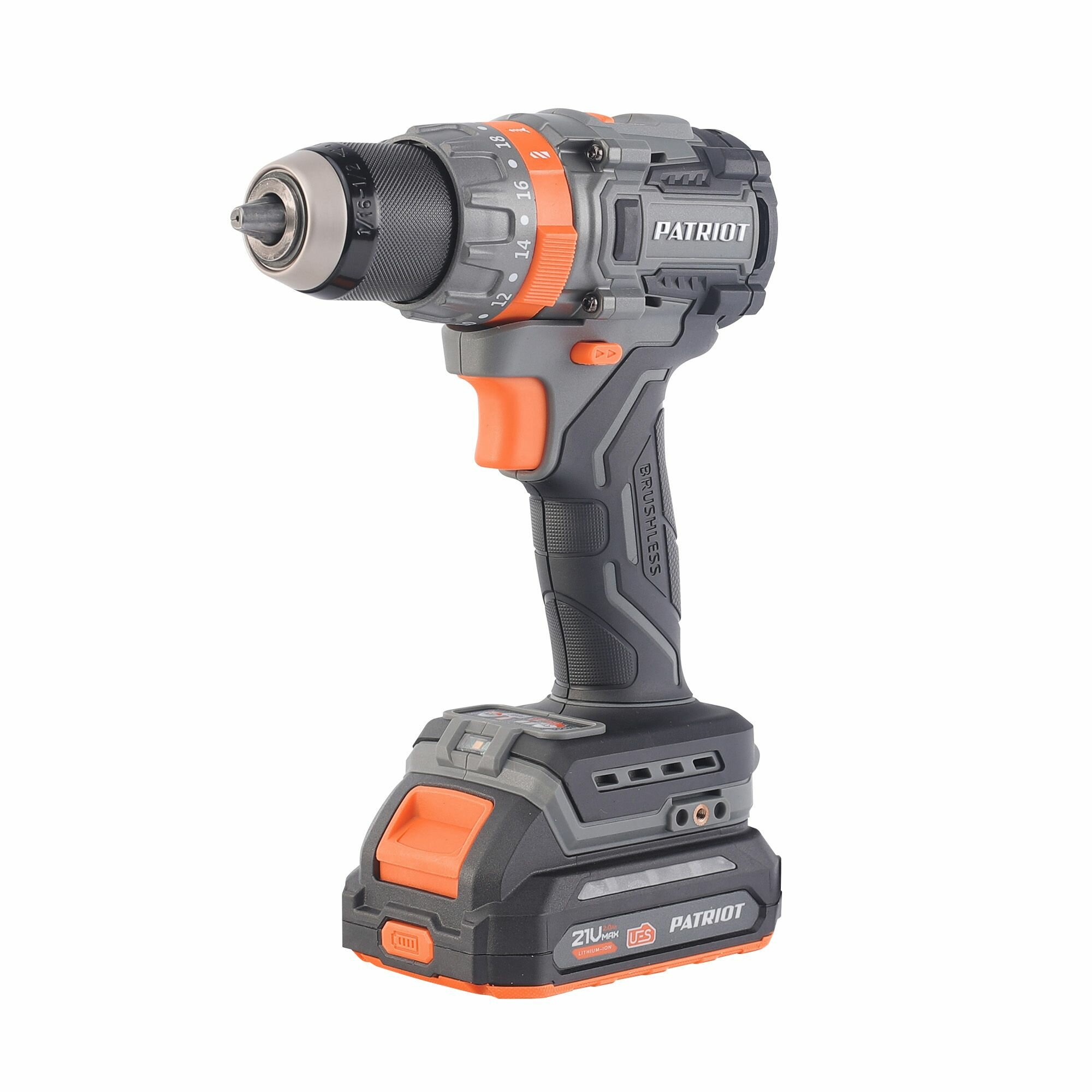 Дрель-шуруповерт аккумуляторная PATRIOT BR 212 UES, 21В, 2Ач, 2 АКБ+ЗУ в комплекте