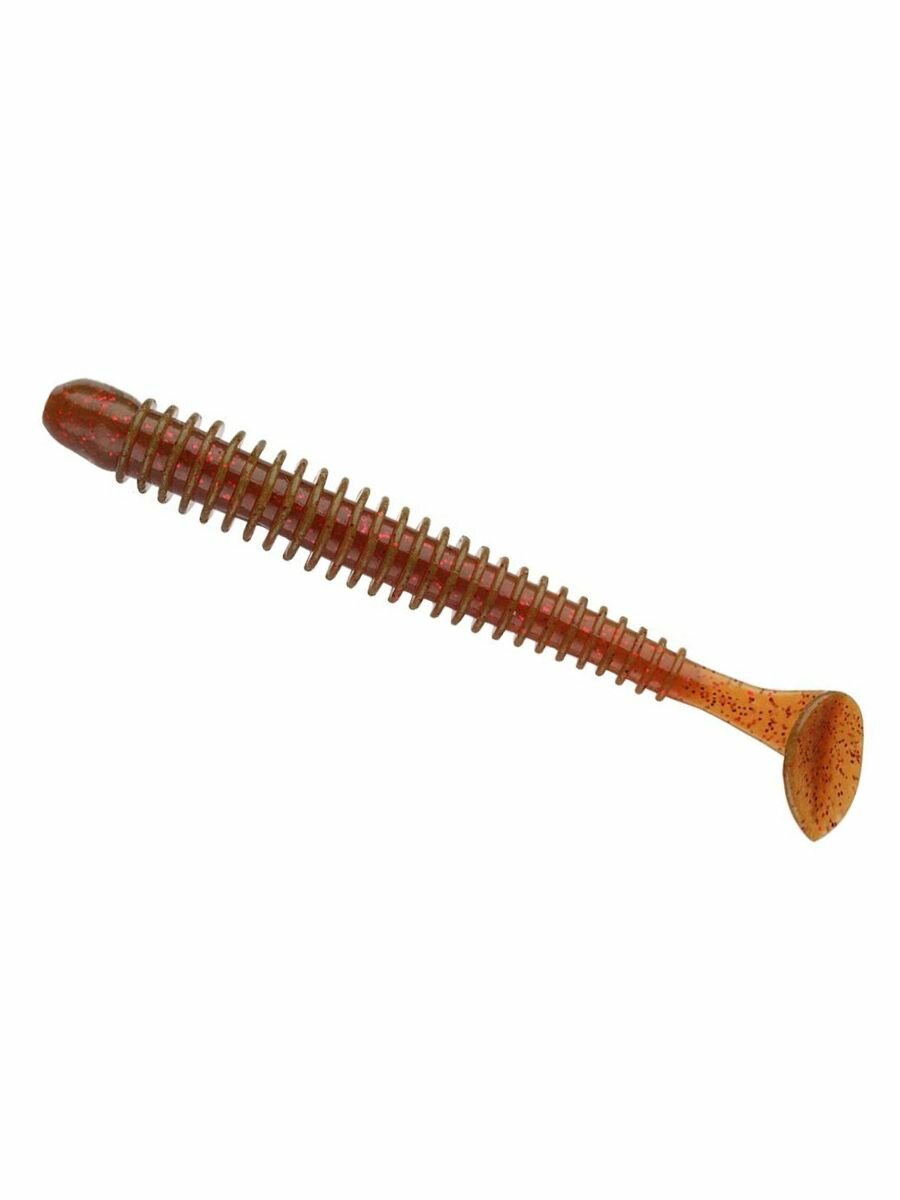 Мягкая приманка для рыбалки виброхвост Keitech Swing Impact 4.5", 114мм, 8.9г, цвет PAL#07 Motor Oil Red Flake, 6 штук в упаковке