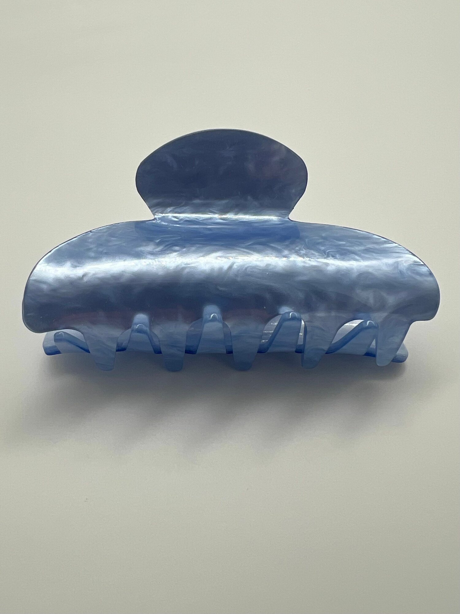 Заколка-краб, цвет синий перламутровый, 8 см, 1 шт.