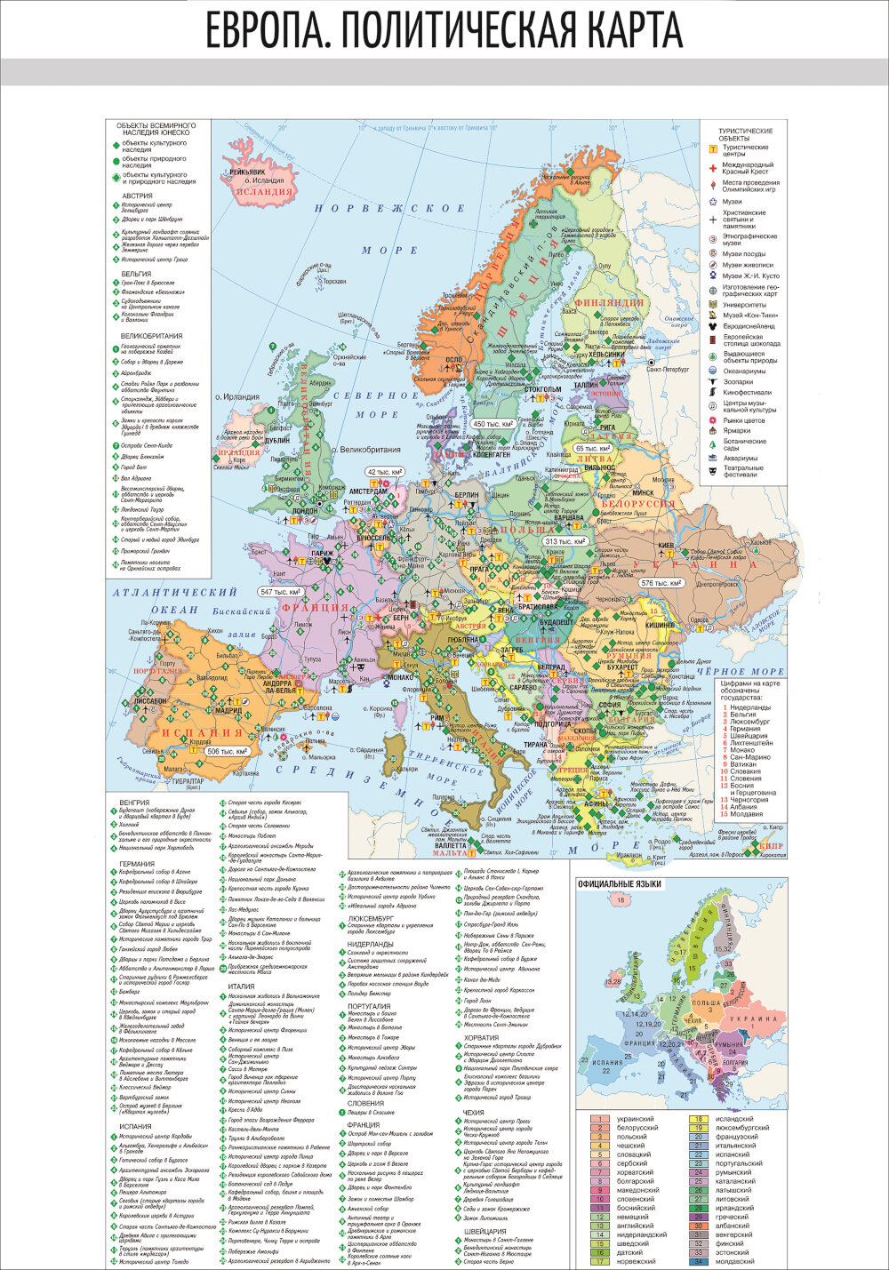 Европа. Политическая карта 7 класс