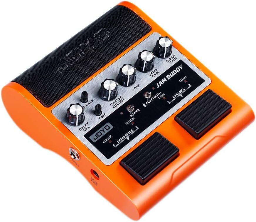 JOYO Гитарный усилитель с эффектом Bluetooth Заряжаемый комбоусилитель для гитары портативный небольшой амп для практики Jam Buddy (Оранжевый) AC100-240V 50-60Hz DC 9V/3A 7.4V/2200mAh 8W 40mm x 2 3 часа 680g 156x183x75mm CLEAN OD DELAY 500ms 1xтело